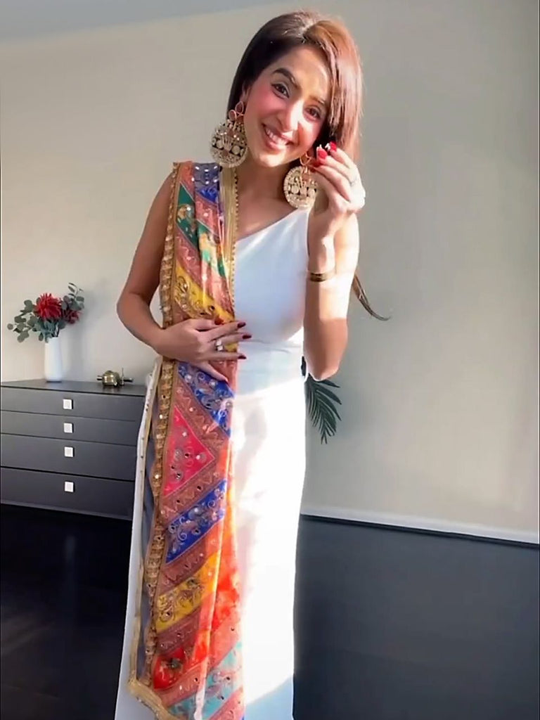 Multicolour Digitally Printed Pakistani Mirror Work Dupatta – Dupatta ...
