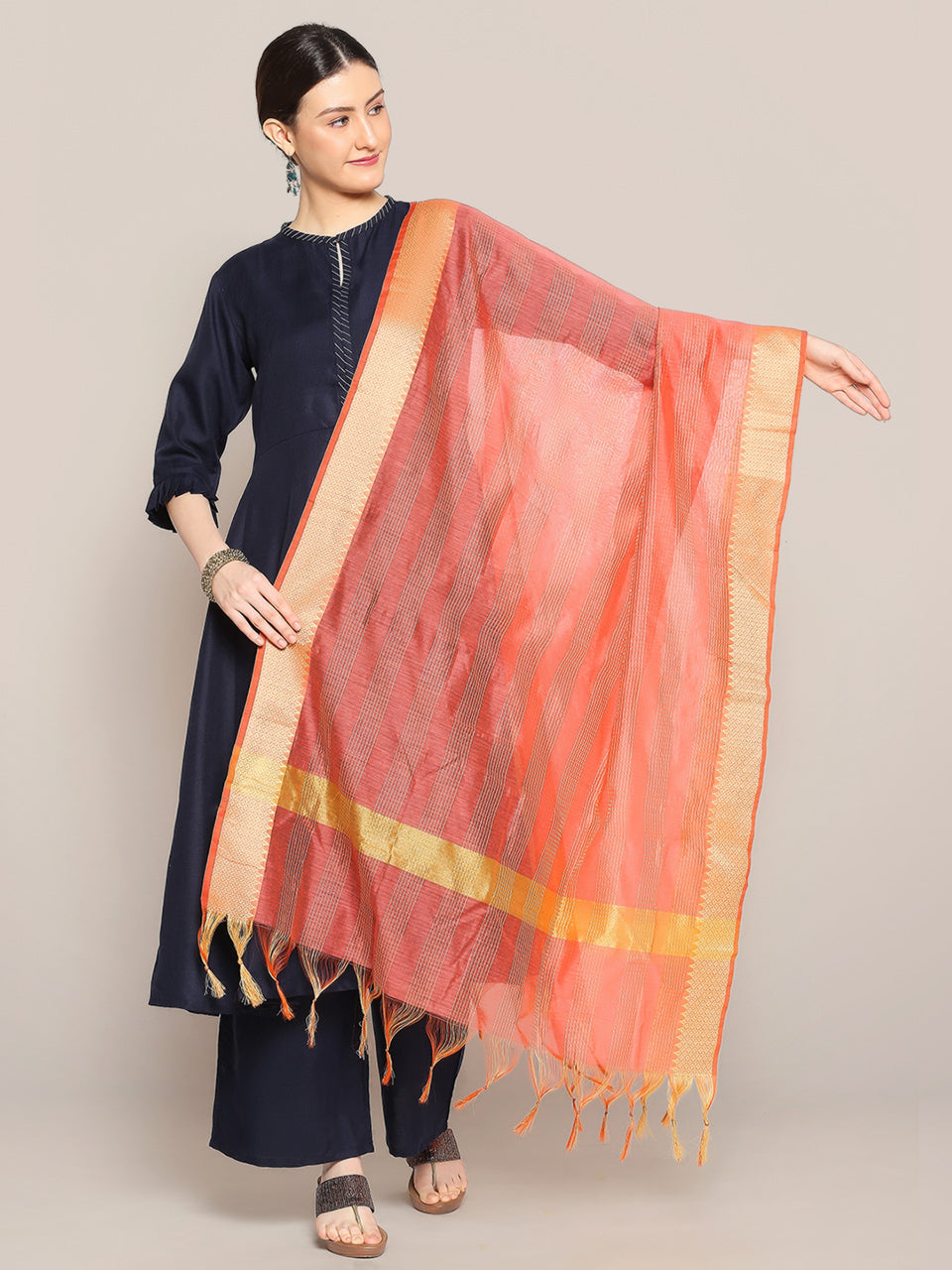 Chanderi Dupatta with Katha Weaving Dupatta Bazaar