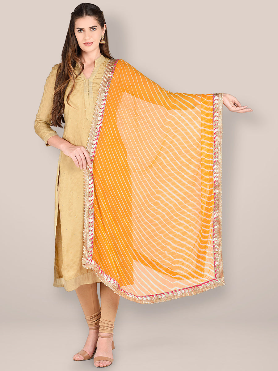 Leharia Chiffon Dupatta with Gotta Patti Border Dupatta Bazaar