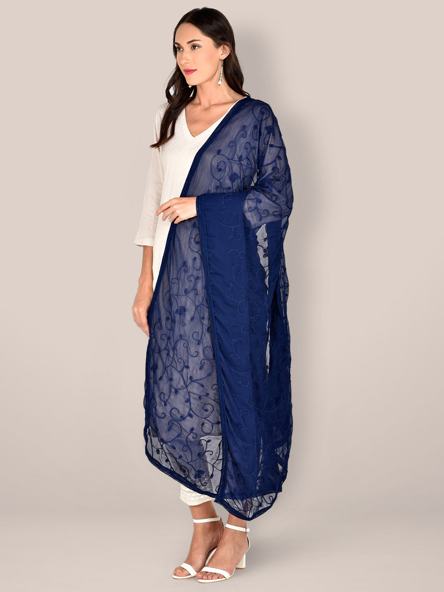 dark blue dupatta,navy blue dupatta, blue dupatta, dupatta bazaar ...