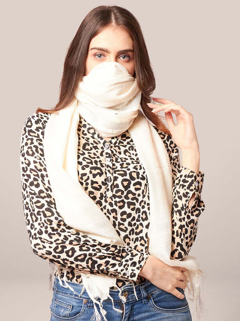 Plain Linen Multipurpose Off White Dupatta Dupatta Bazaar