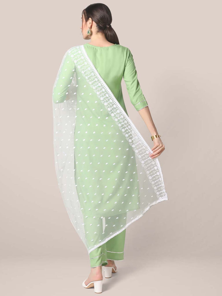 White Net Dupatta with Embroidery Dupatta Bazaar