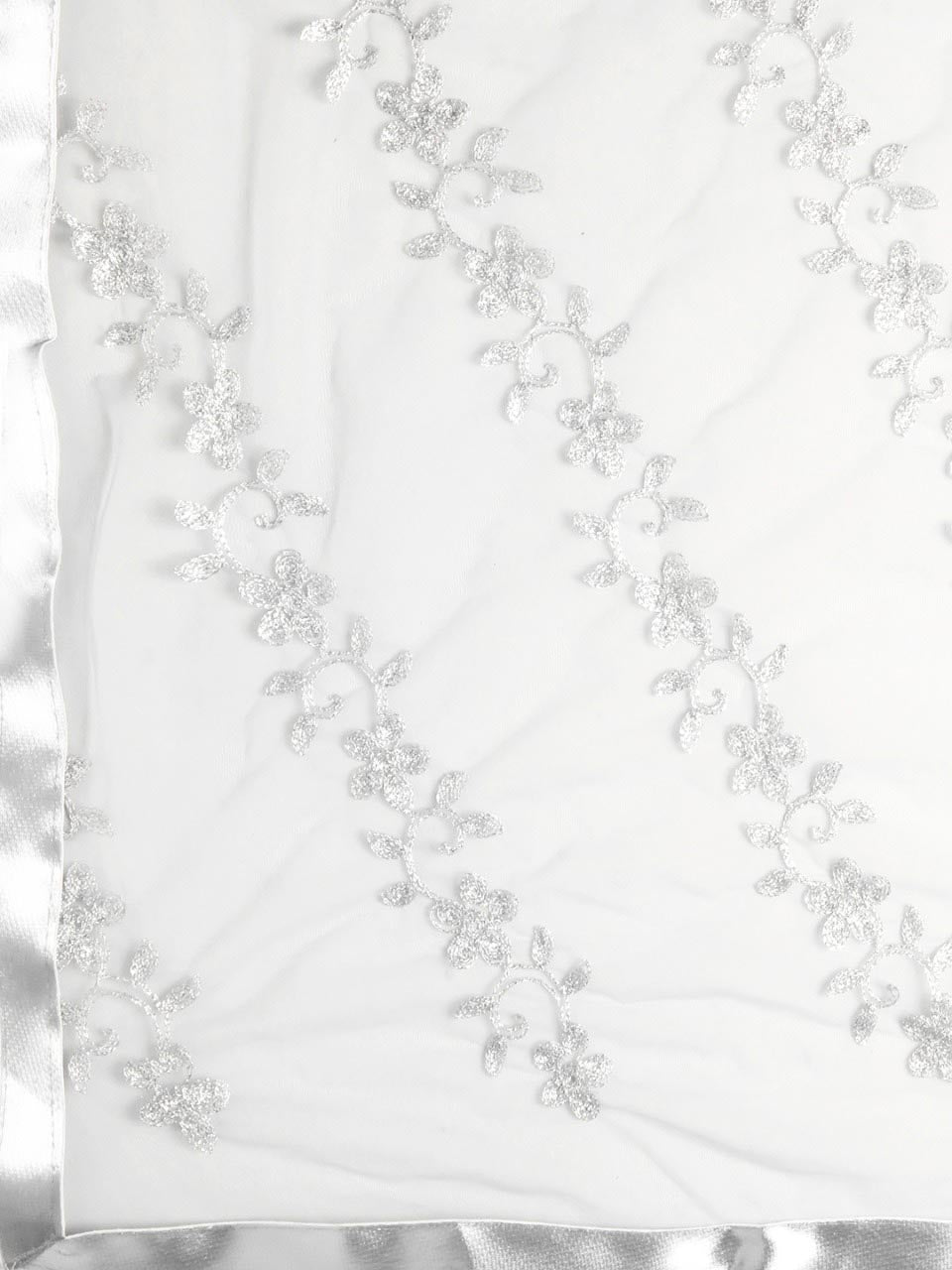 Embroidered dupatta, Silver Net Dupatta, silver chunni, dupatta for ...