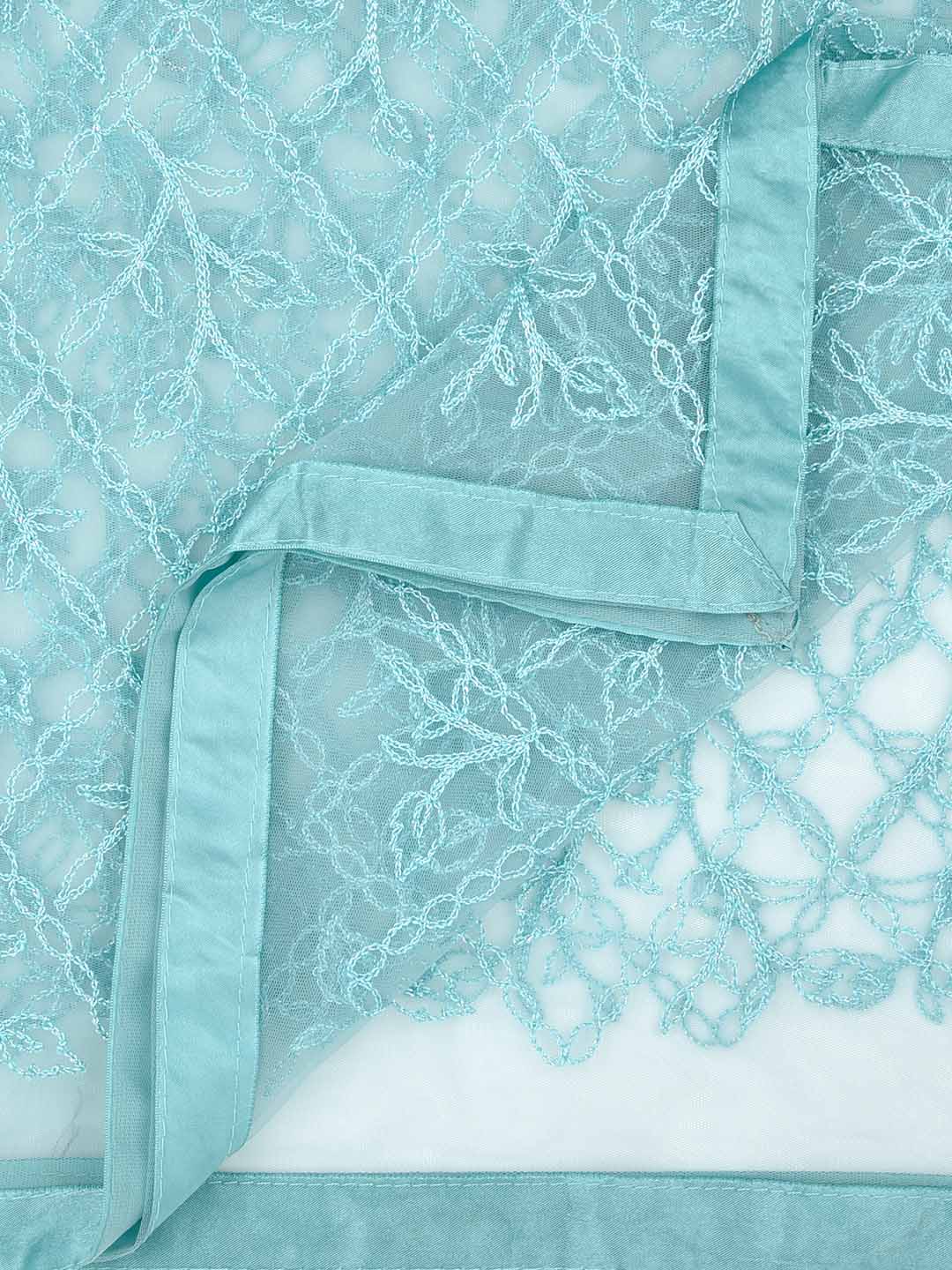 Women's Light Blue Embellished Net Dupatta Dupatta Bazaar