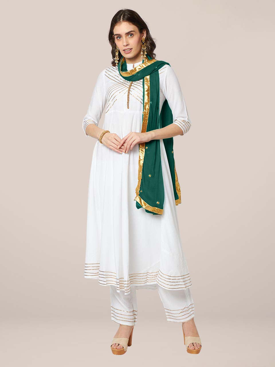 Gold Butti Embroidered Chiffon Dupatta Dupatta Bazaar