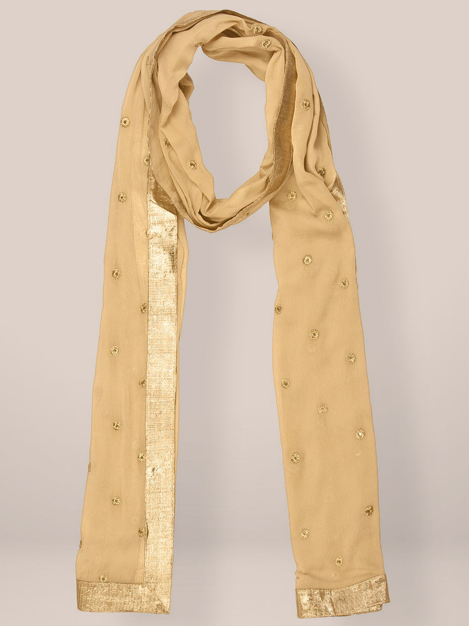 Gold Butti Embroidered Chiffon Dupatta Dupatta Bazaar