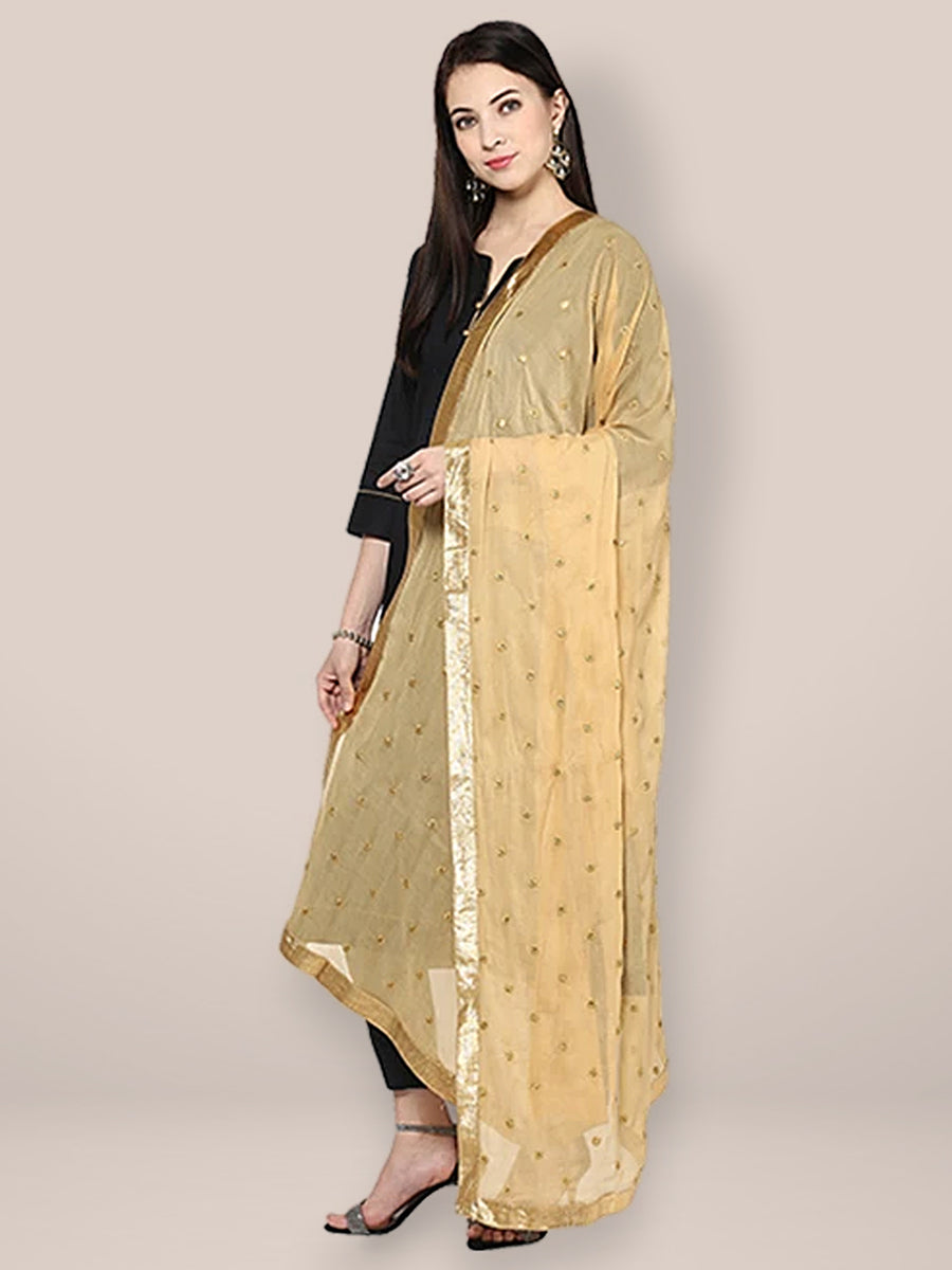 Gold Butti Embroidered Chiffon Dupatta Dupatta Bazaar