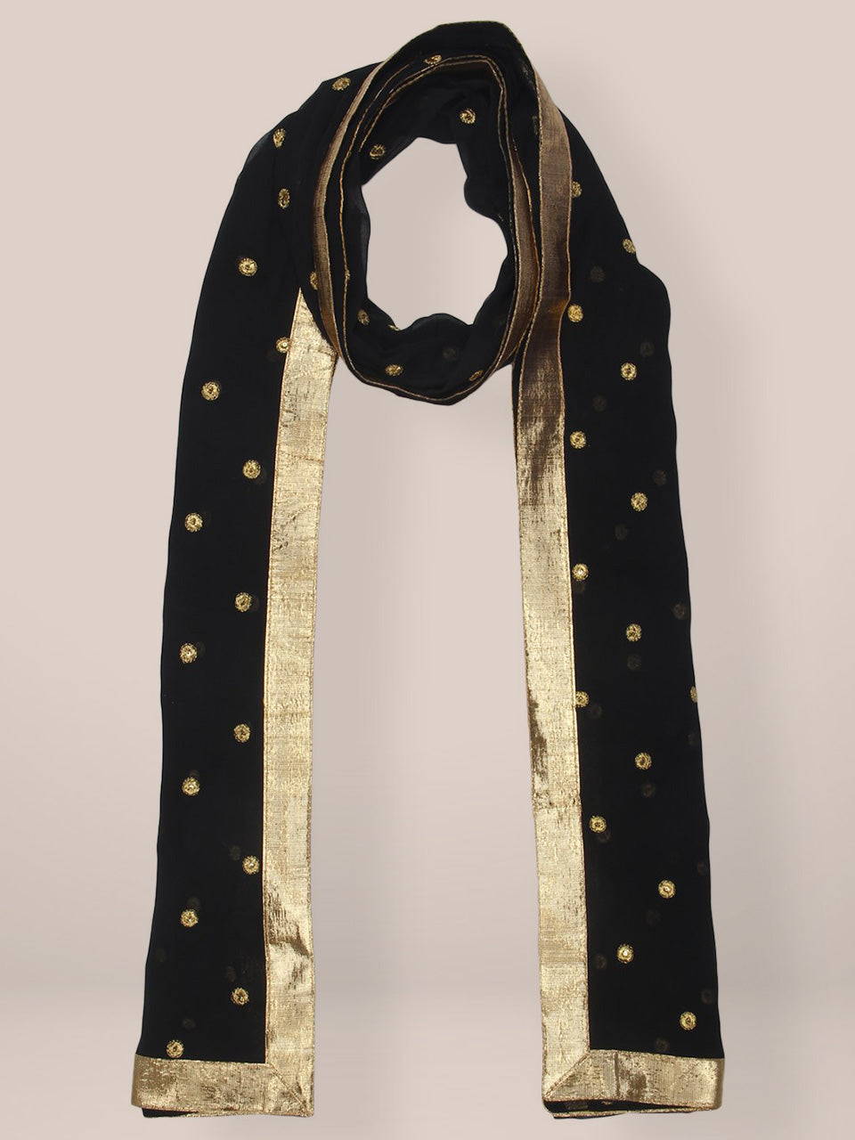 Gold Butti Embroidered Chiffon Dupatta Dupatta Bazaar