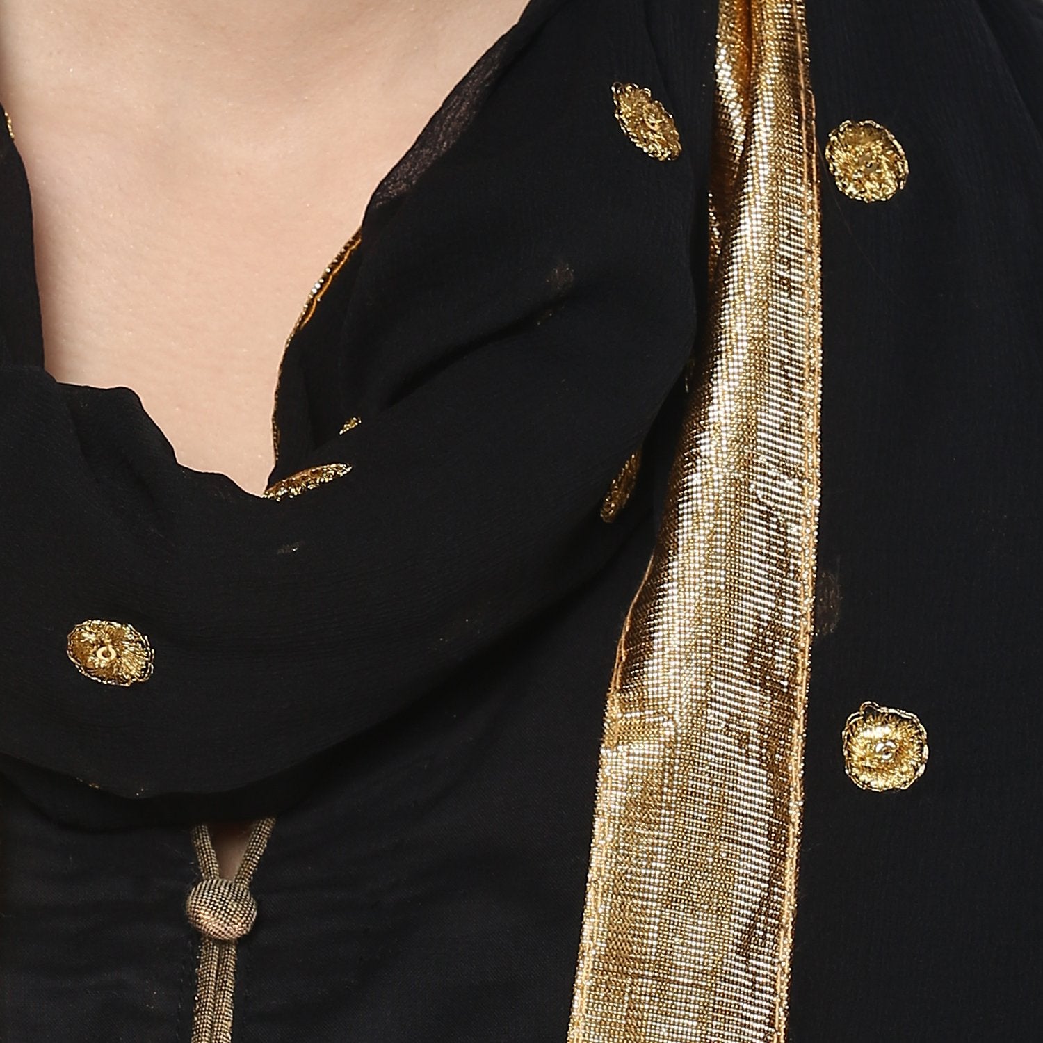 Gold Butti Embroidered Chiffon Dupatta Dupatta Bazaar