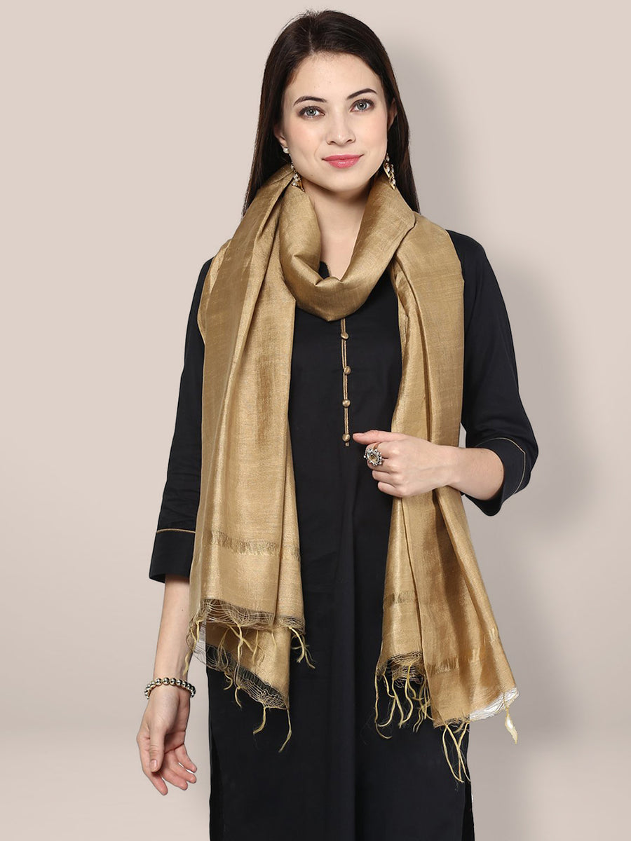 Gold Cotton Silk Dupatta Dupatta Bazaar