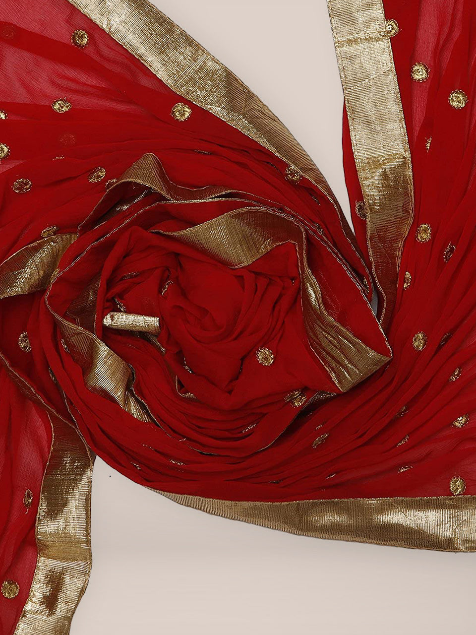 Gold Butti Embroidered Chiffon Dupatta Dupatta Bazaar