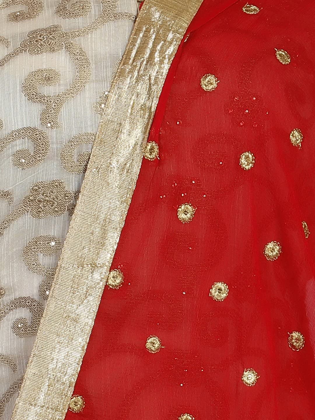 Gold Butti Embroidered Chiffon Dupatta Dupatta Bazaar