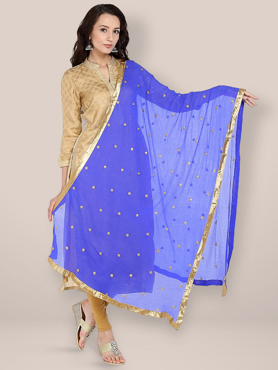 Gold Butti Embroidered Chiffon Dupatta Dupatta Bazaar