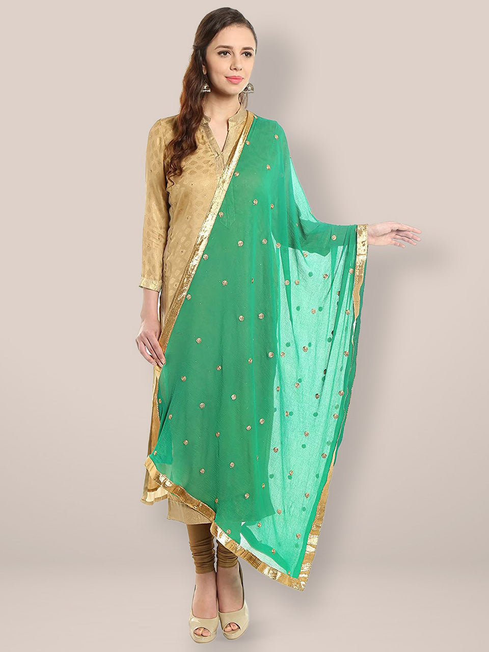 Gold Butti Embroidered Chiffon Dupatta Dupatta Bazaar