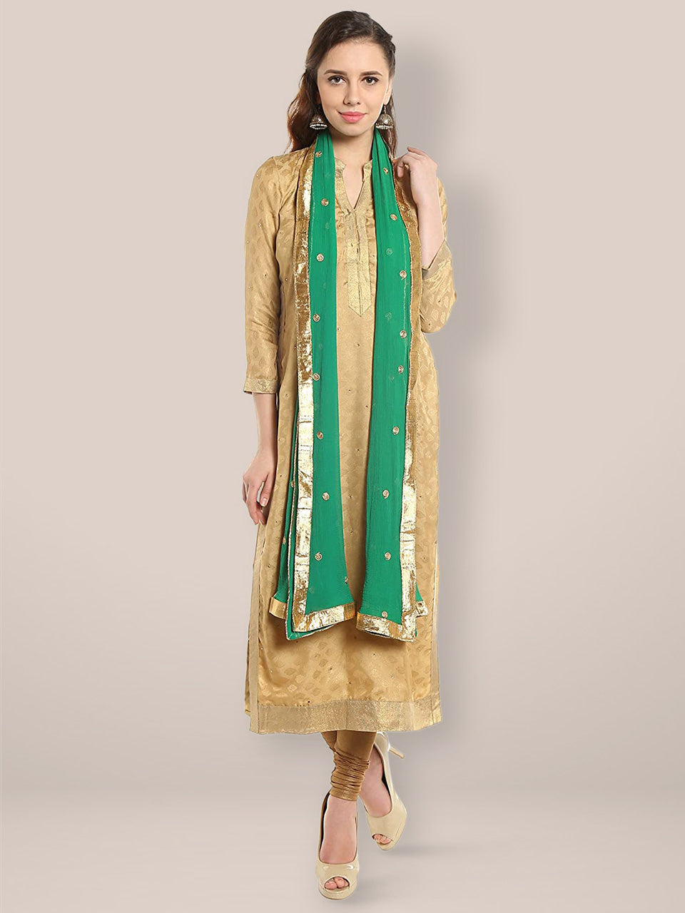 Gold Butti Embroidered Chiffon Dupatta Dupatta Bazaar