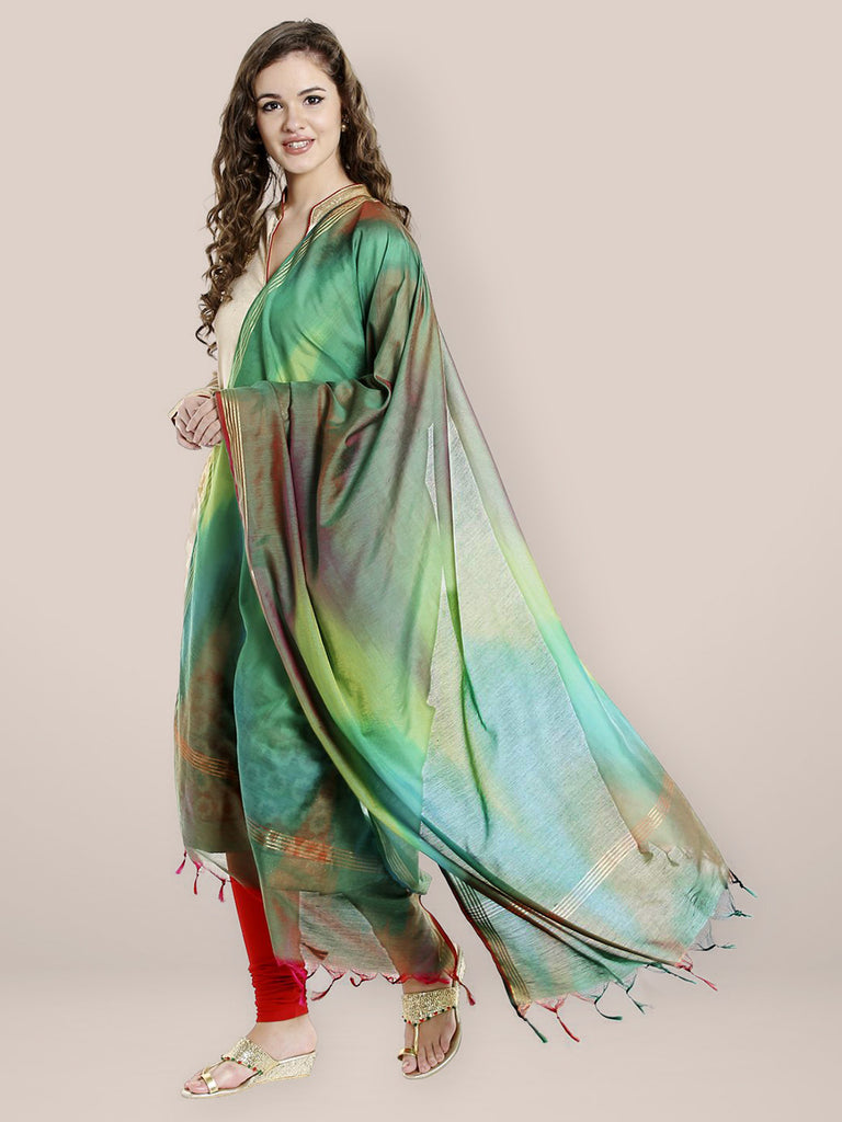 Green Shaded Silk Dupatta Dupatta Bazaar