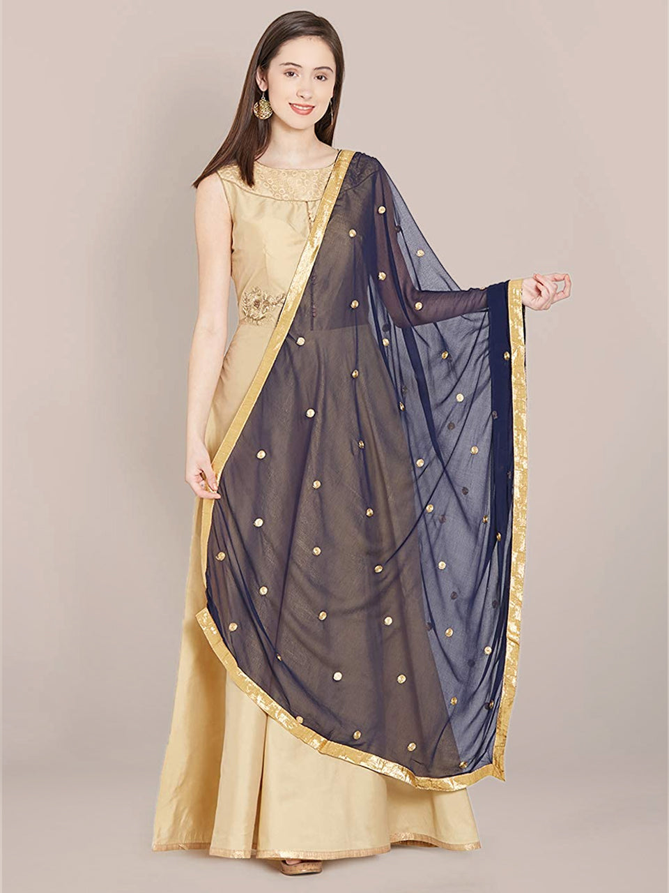 Gold Butti Embroidered Chiffon Dupatta Dupatta Bazaar