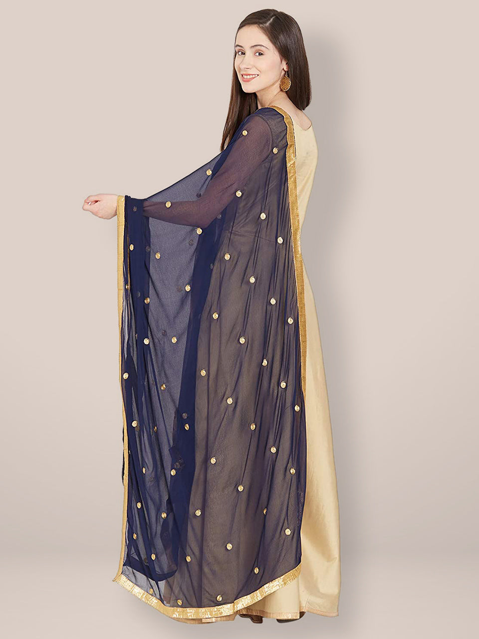 Gold Butti Embroidered Chiffon Dupatta Dupatta Bazaar
