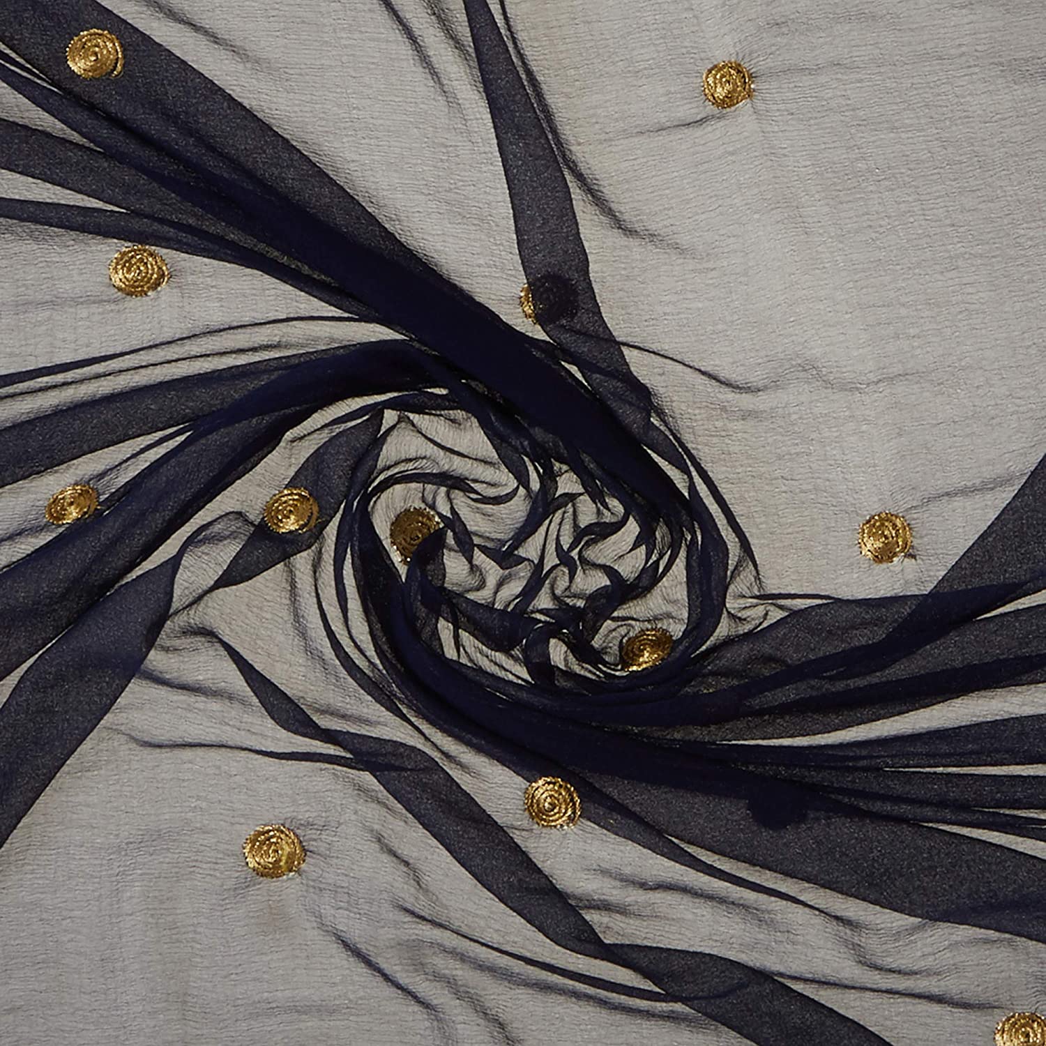 Gold Butti Embroidered Chiffon Dupatta Dupatta Bazaar