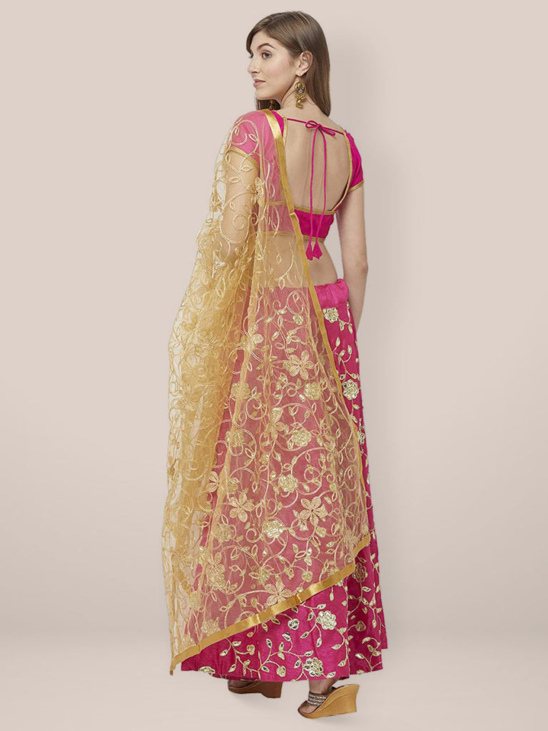 Embroidered Gold Net Dupatta Dupatta Bazaar