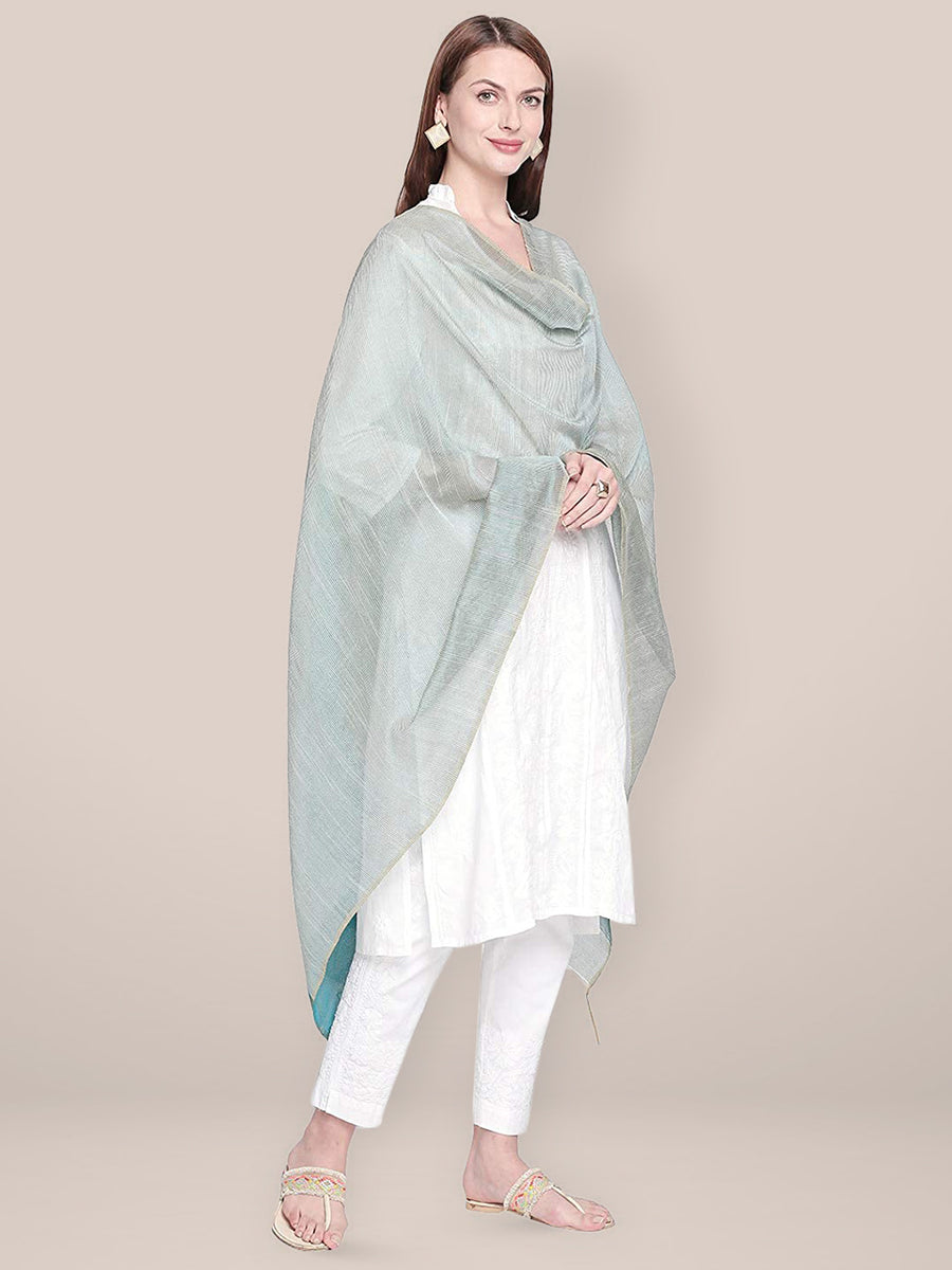 Blended Silk Green Dupatta. Dupatta Bazaar