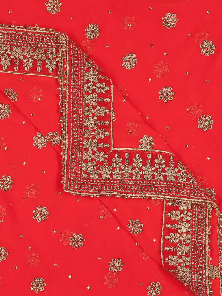 Embroidered Red Bridal & Wedding Wear Georgette Dupatta – Dupatta Bazaar