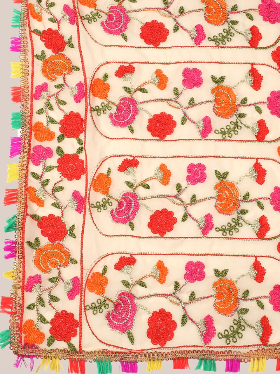 Georgette Dupatta with Multicolour Embroidery all over – Dupatta Bazaar