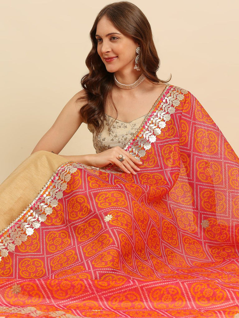 Kota Dori Bandhini Dupatta With Gotta Patti Work – Dupatta Bazaar
